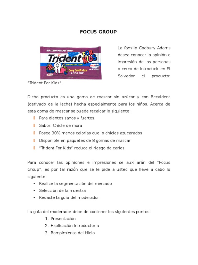 EJEMPLO y Formato de Focus Group | Grupo de enfoque
