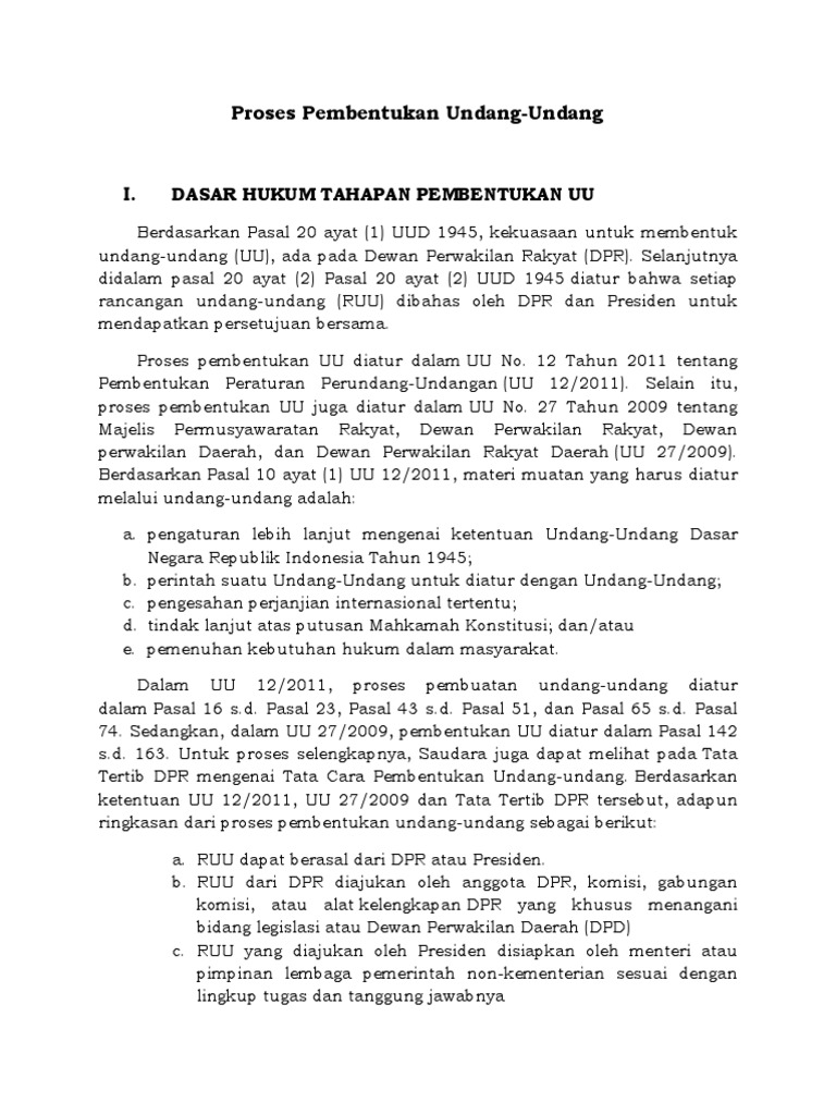 Proses Pembentukan Undang | PDF