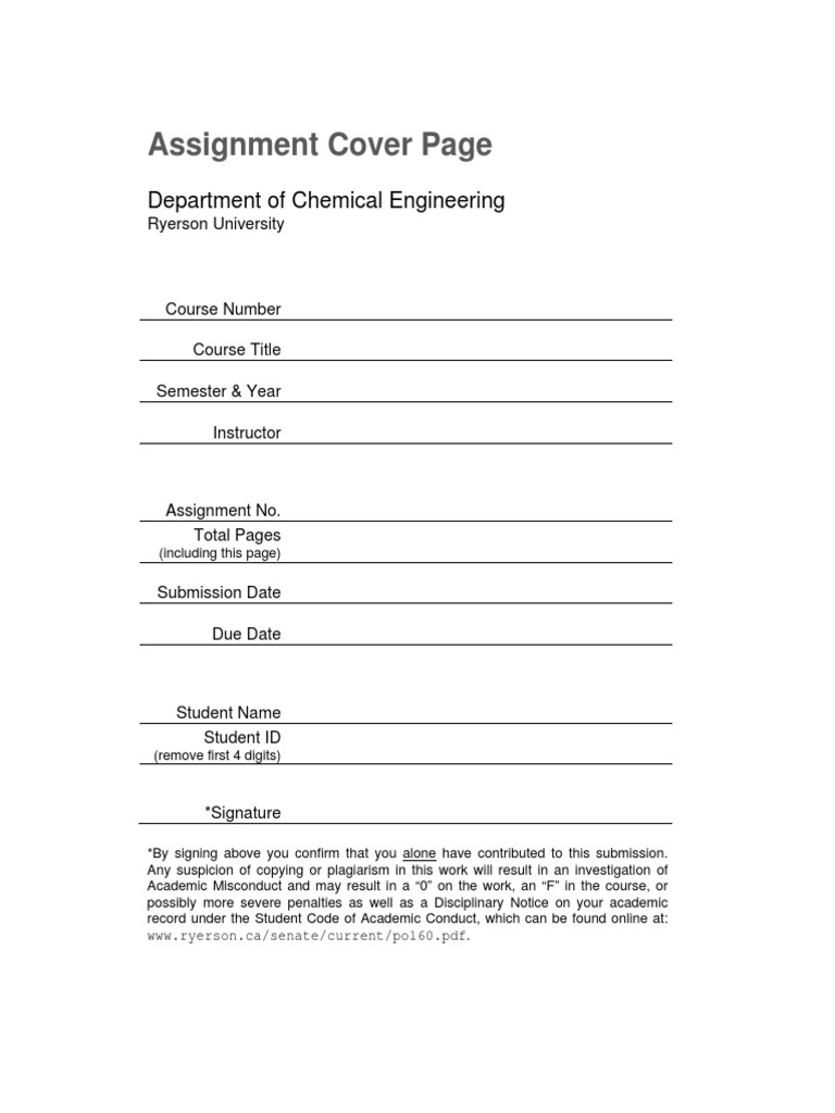 Assignment Cover Page | PDF