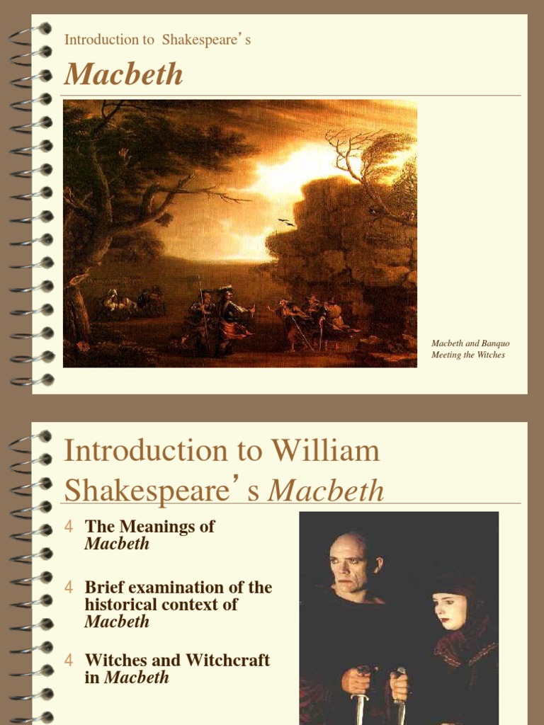 Macbeth: Introduction To Shakespeare's | PDF | Macbeth | Shakespearean ...