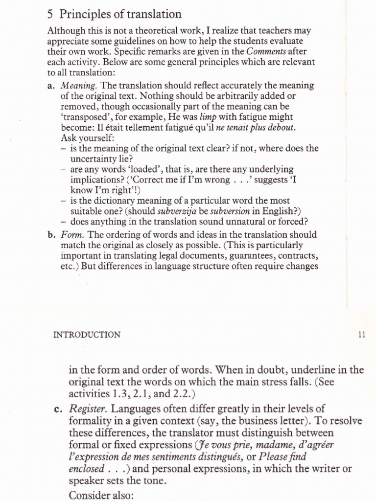 Translation Principles Guide | PDF | Idiom | Translations
