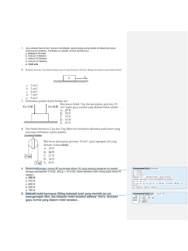 Hukum Newton dan Percepatan Benda | PDF