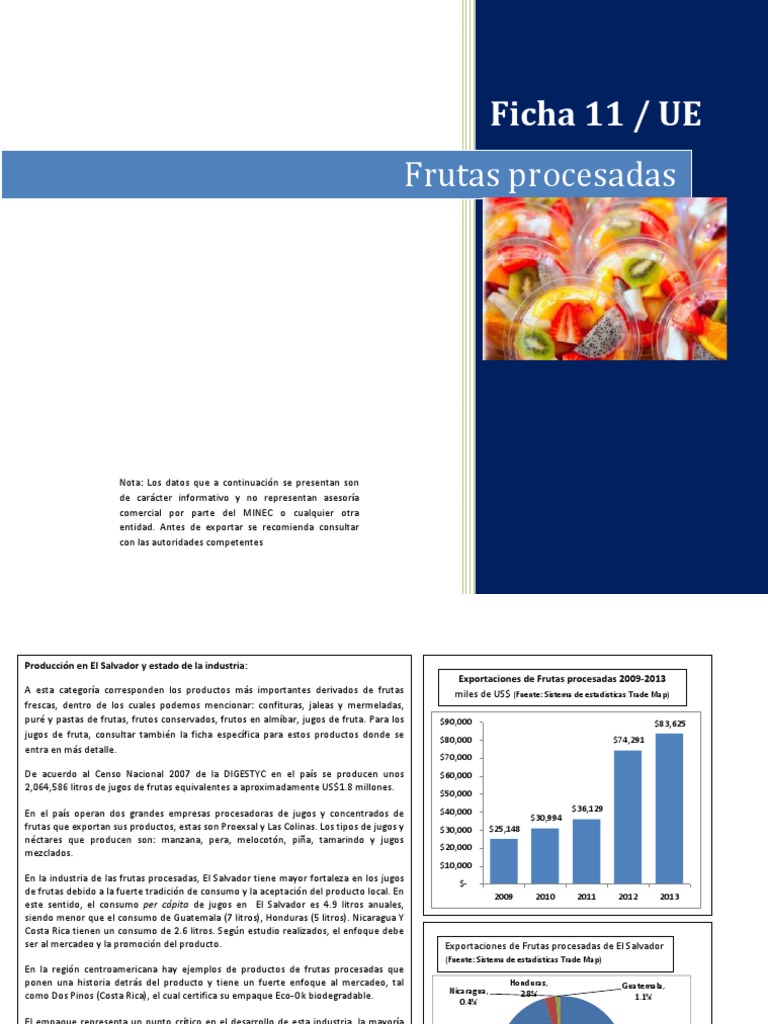 11.ficha - Frutas Procesadas PDF | PDF | Alimentos | Unión Europea