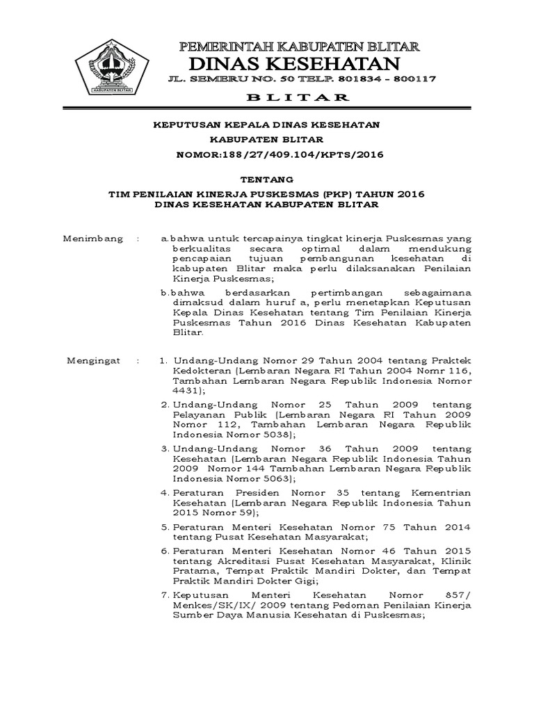 SK Tim PKP 2016 | PDF