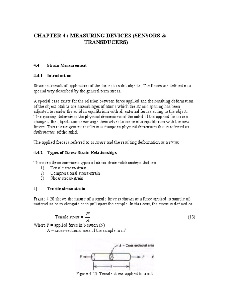 Chapter 4: Measuring Devices (Sensors & Transducers) : 4.4 Strain ...