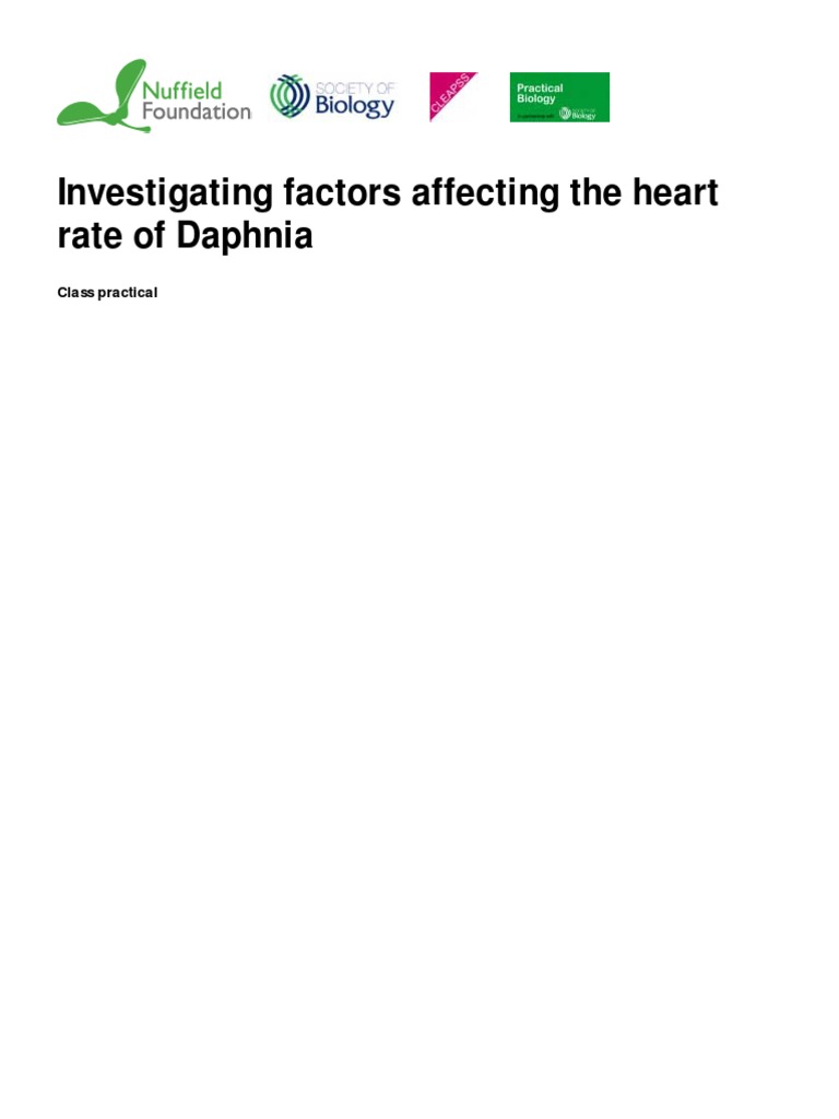 Investigating Factors Affecting The Heart Rate of Daphnia | Download ...