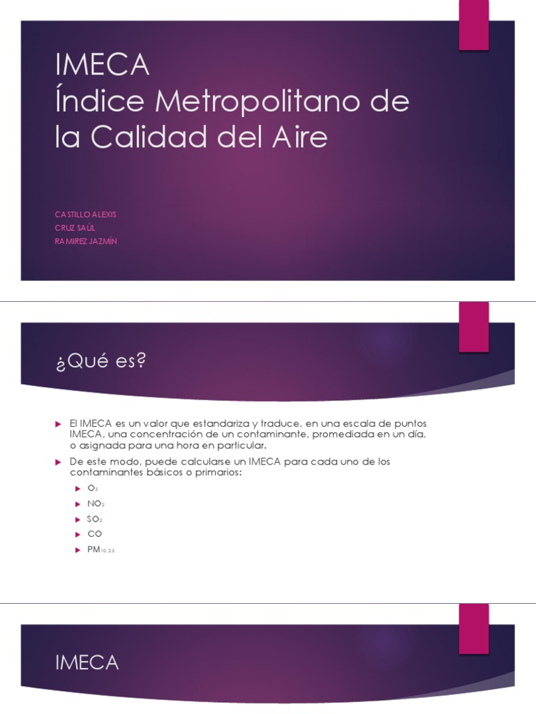 Qué es el IMECA en química | PDF | Ozono | Contaminación