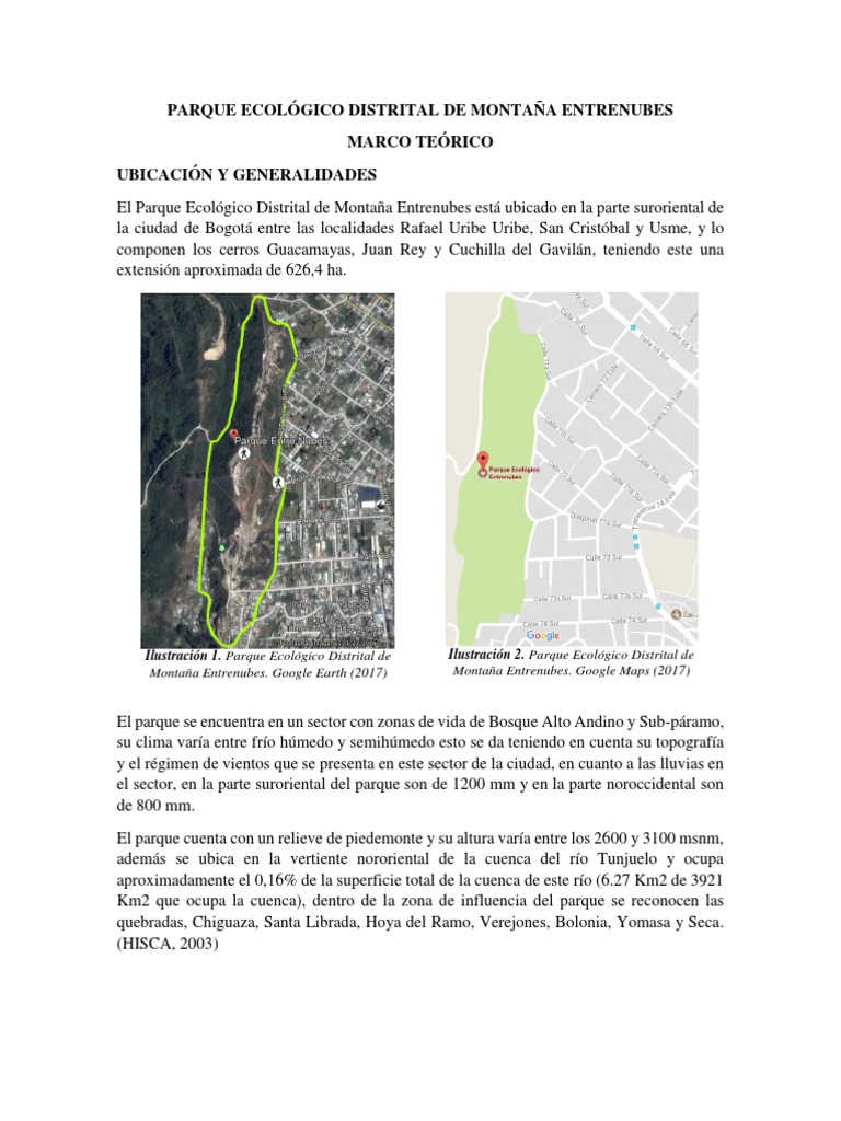 Parque Ecológico Distrital de Montaña Entre Nubes | PDF ...