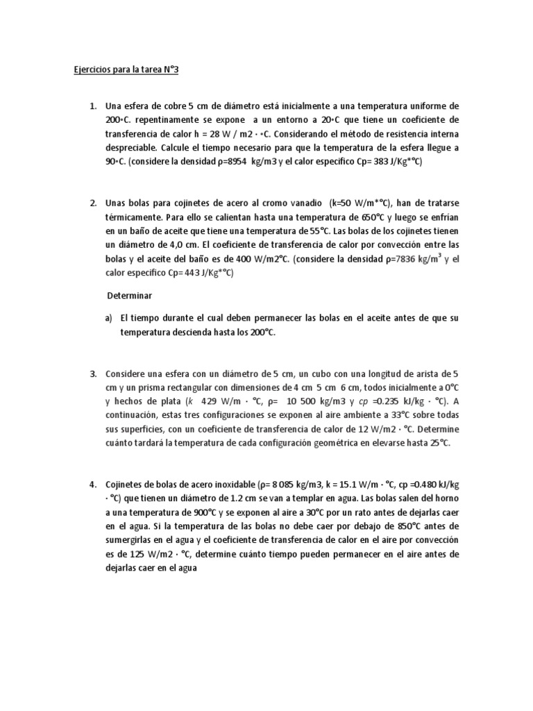Ejercicios de Transferencia de Calor y Templado | PDF | Intercambiador ...