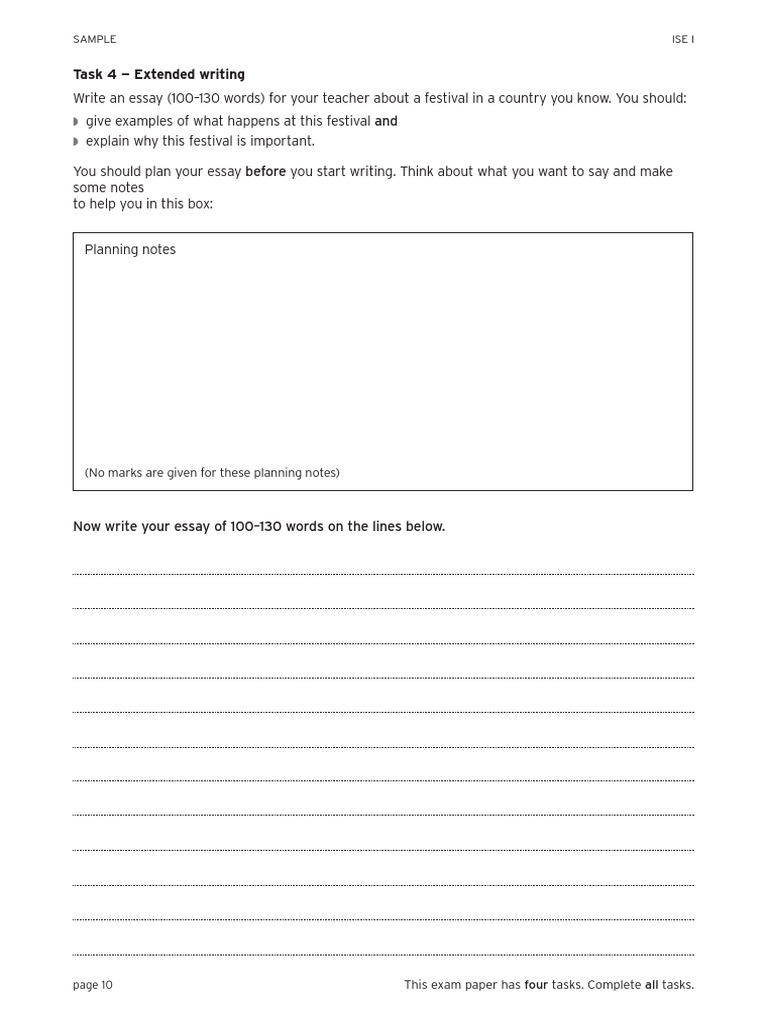 ISE I Sample Exam Paper.10 | PDF