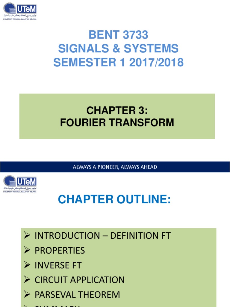 Chapter 3 FT | PDF | Fourier Transform | Spectral Density