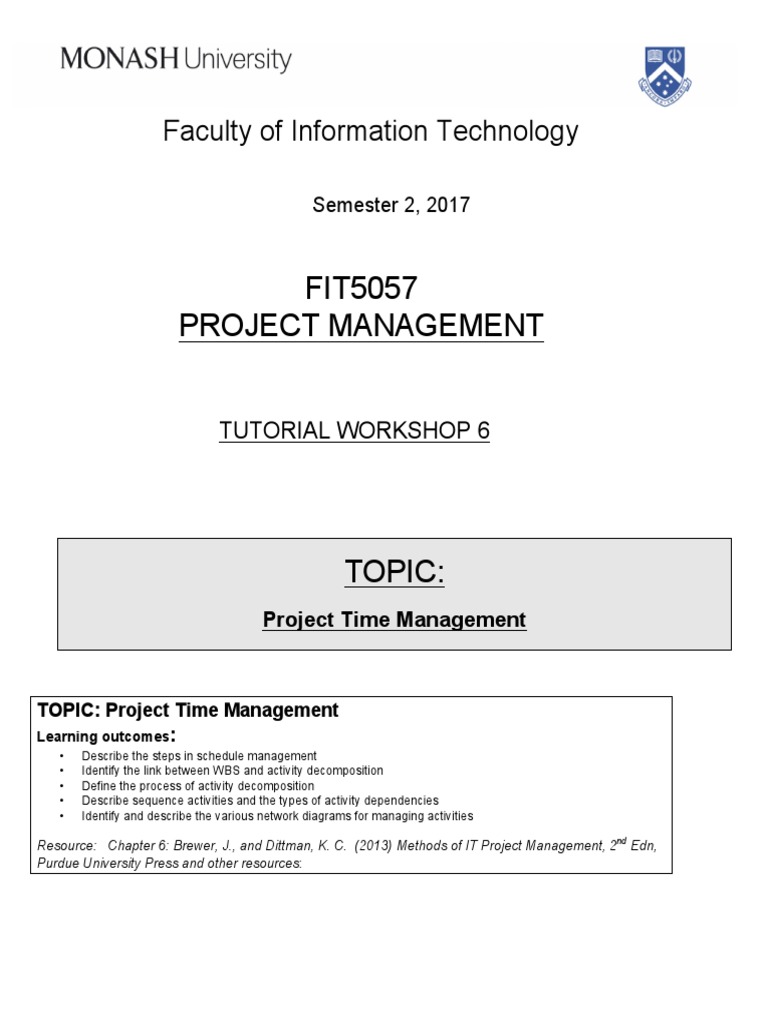 Week 6 Tutorial Notes2017 - v2 PDF | PDF | Project Management | Cognition