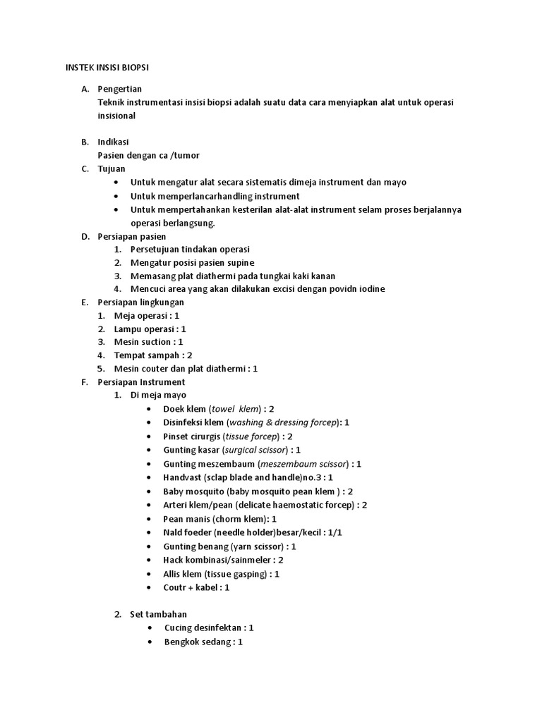 Instek Insisi Biopsi | PDF