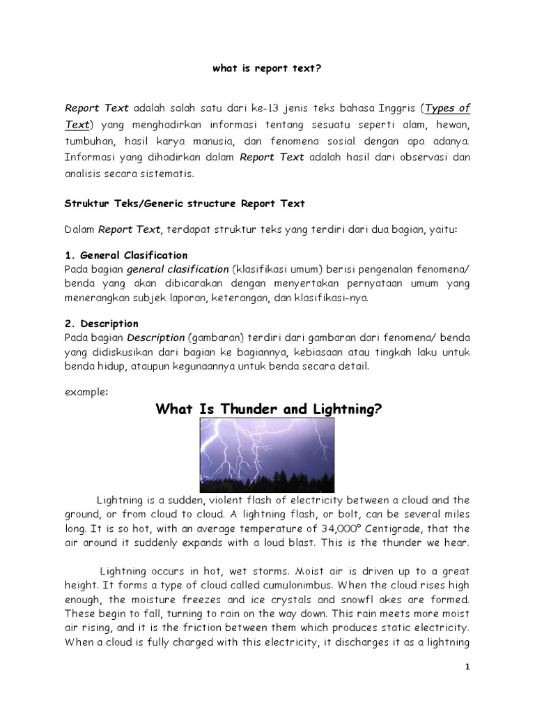 What is Report Text | PDF | Lightning | Thunder