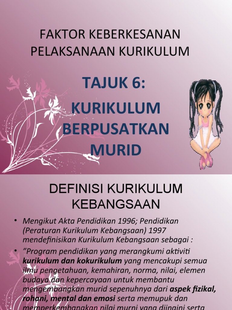 ISL 5-Faktor Keberkesanan Pelaksanaan Kurikulum Berpusatkan Murid | PDF