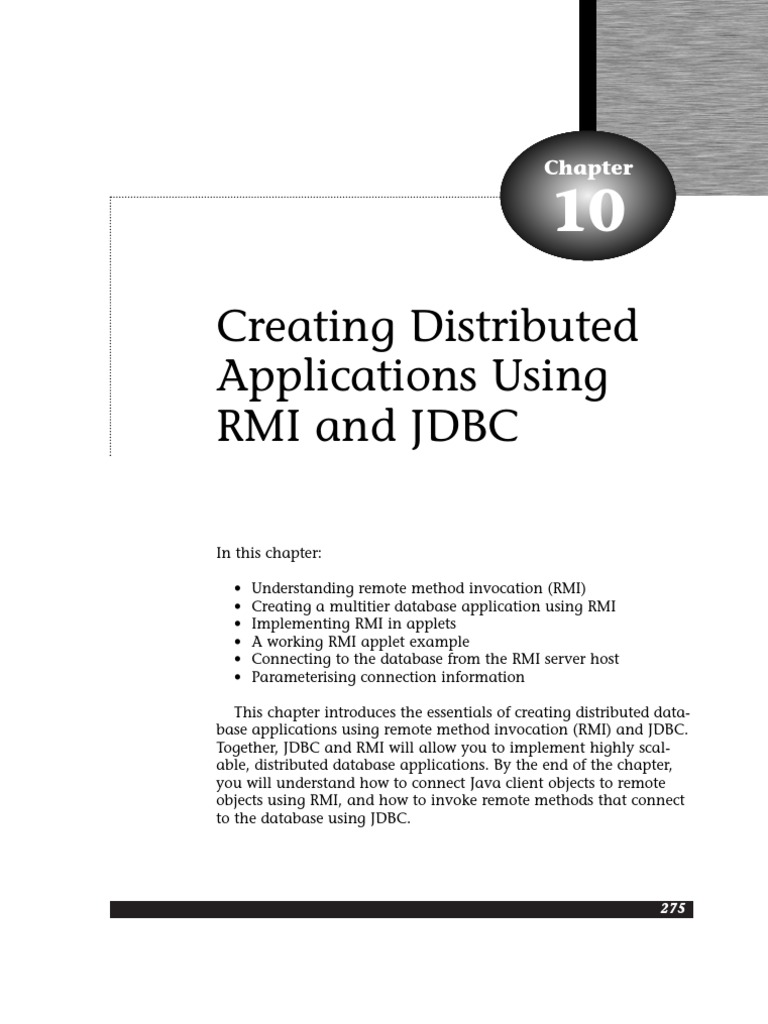 Creating Distributed Applications Using RMI and JDBC | PDF ...