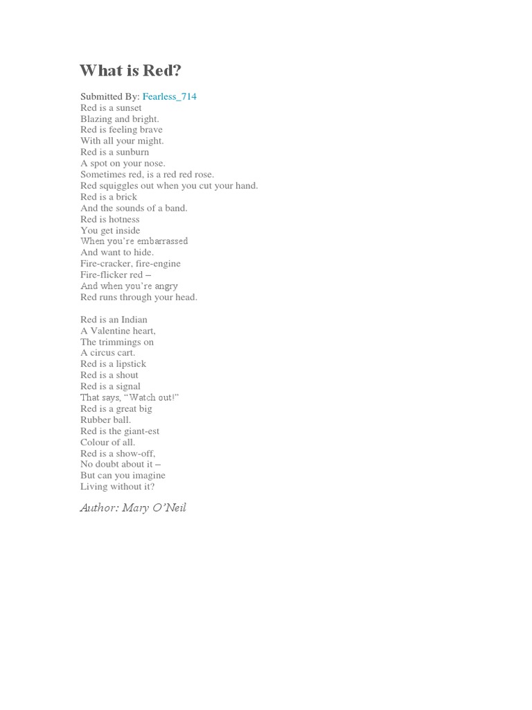 What Is Red?: Submitted by | PDF | Art