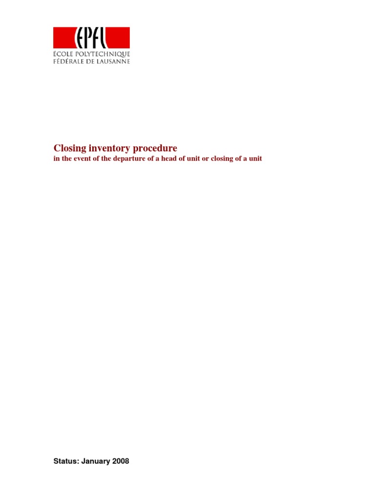 Closing Inventory Procedure for Unit Departures | PDF | Inventory ...