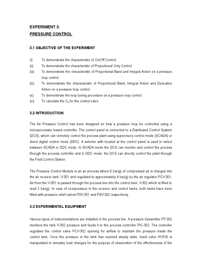 EXPERIMENT 16-Pressure Control | PDF | Control Theory | Systems Theory