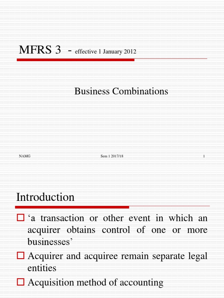 MFRS 3 | Goodwill (Accounting) | Mergers And Acquisitions
