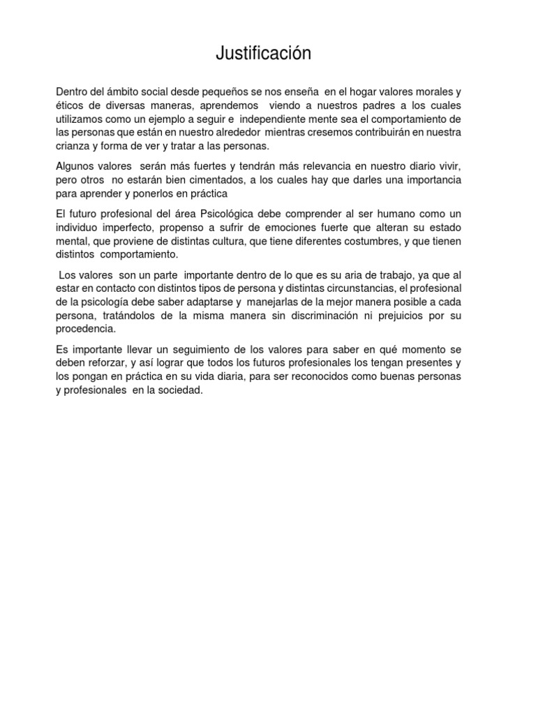 Justificación | PDF