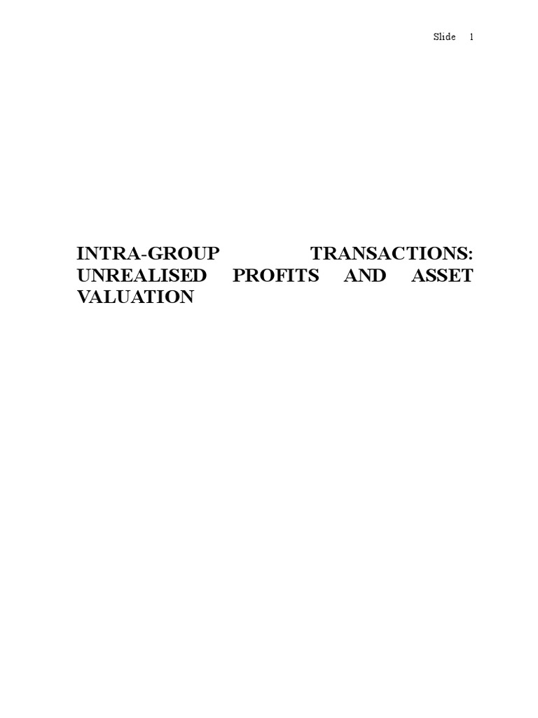 Inter-Company Sale of Assets | PDF | Inventory | Investing