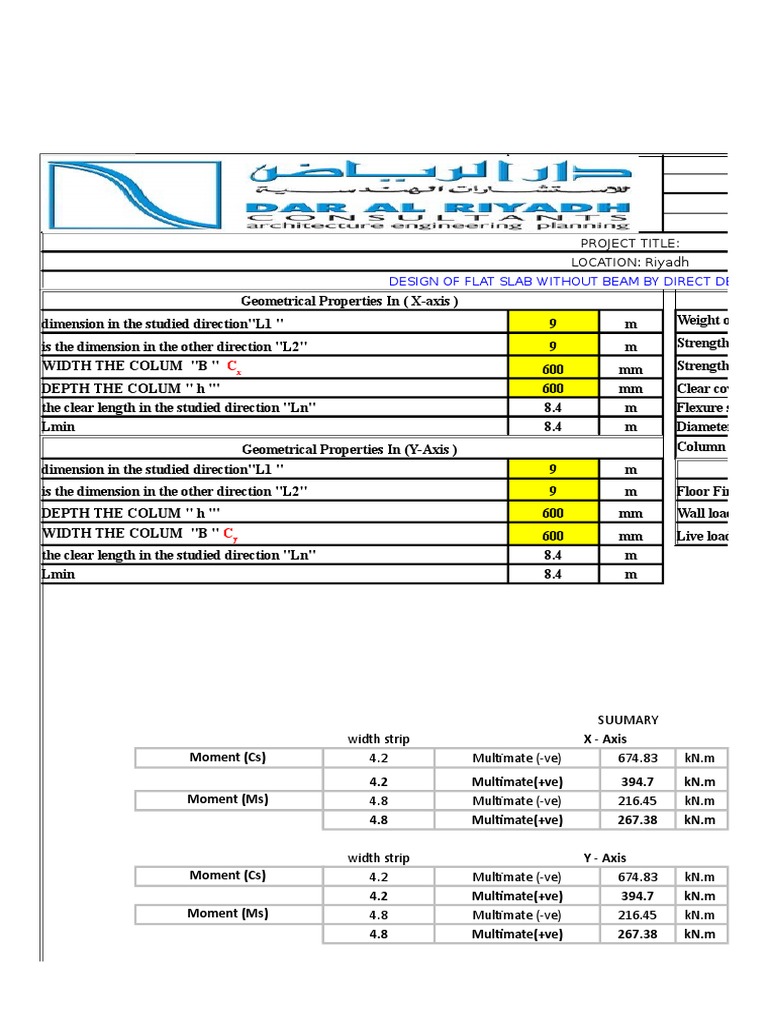 Flat Slab Direct Design Method | PDF | Bending | Structural Engineering