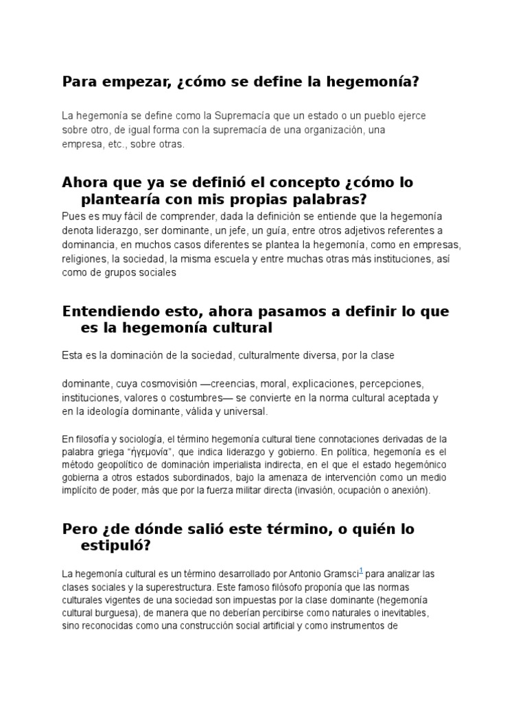 Cultura Hegemónica | PDF | Teorías filosóficas | Movimientos filosóficos