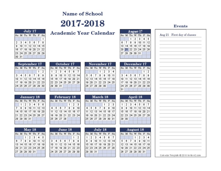 Academic Year Calendar | PDF