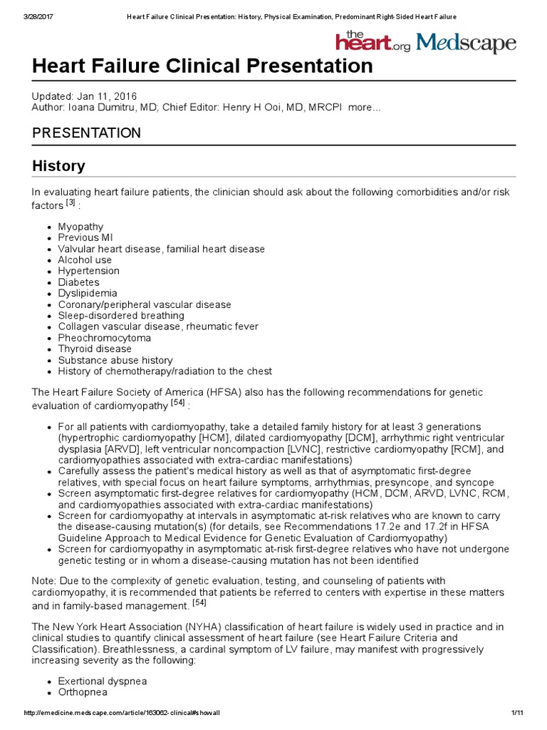 Heart Failure Clinical Presentation_ History, Physical Examination ...