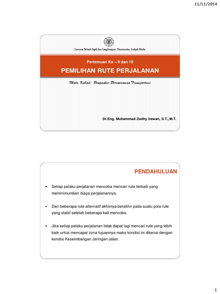 Pemilihan Rute Perjalanan Stochastic | PDF | Teknologi & Rekayasa