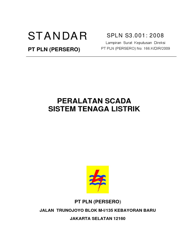 SPLN S3.001 2008 Peralatan Scada PDF | PDF