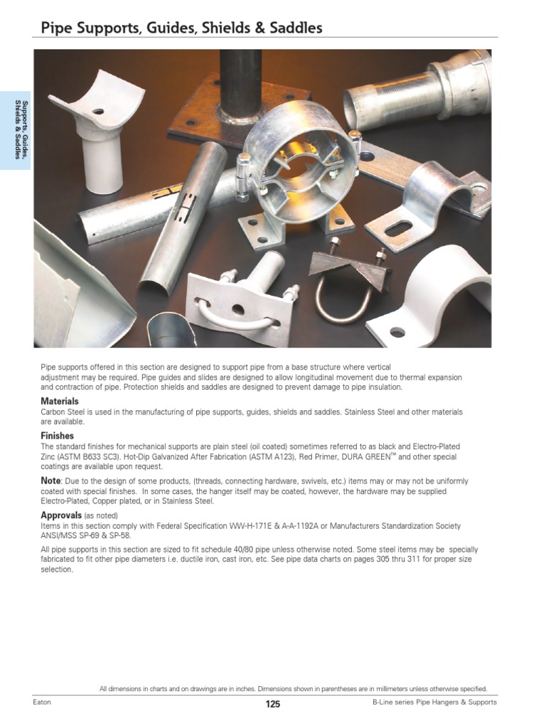 Pipe Supports, Guides, Shields & Saddles | PDF | Pipe (Fluid Conveyance ...