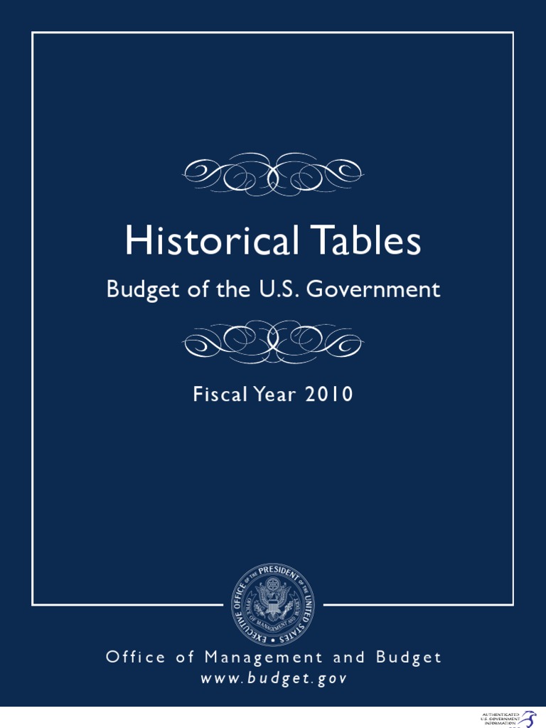 Historical Tables 2010 Federal Budget | PDF | Government Spending ...