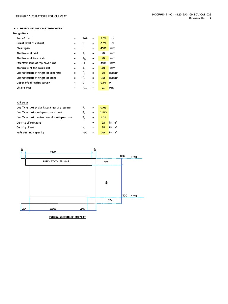 Culvert Precast Top Cover - ECV-CAL-005B | PDF | Precast Concrete ...