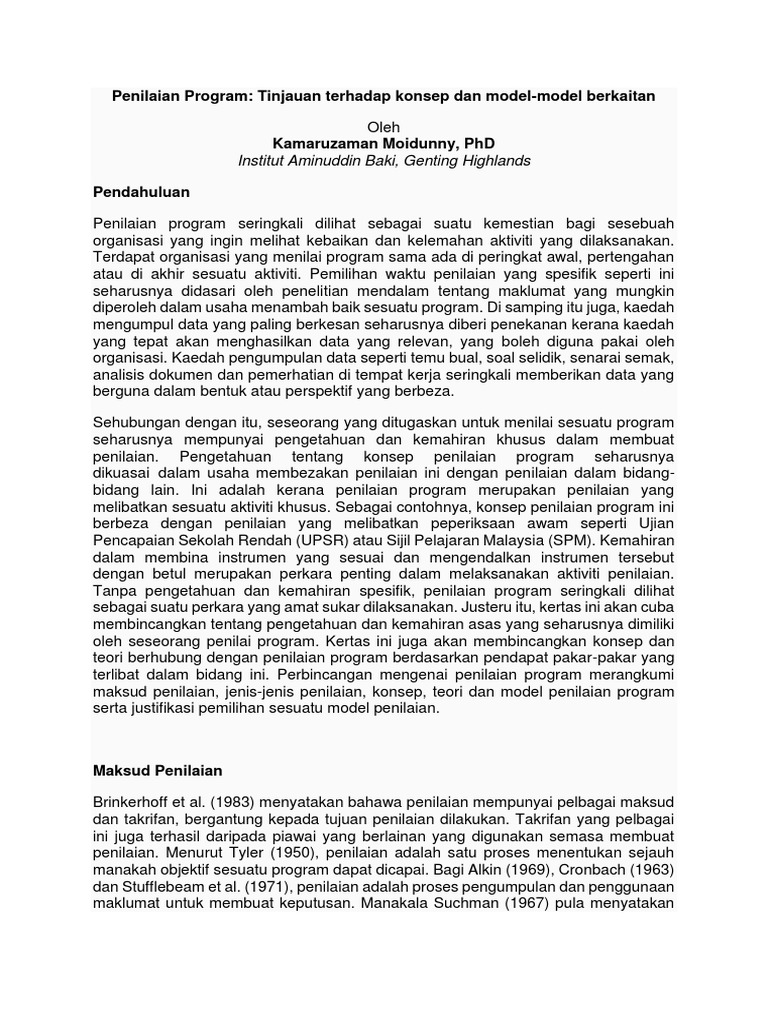 Penilaian Program | PDF