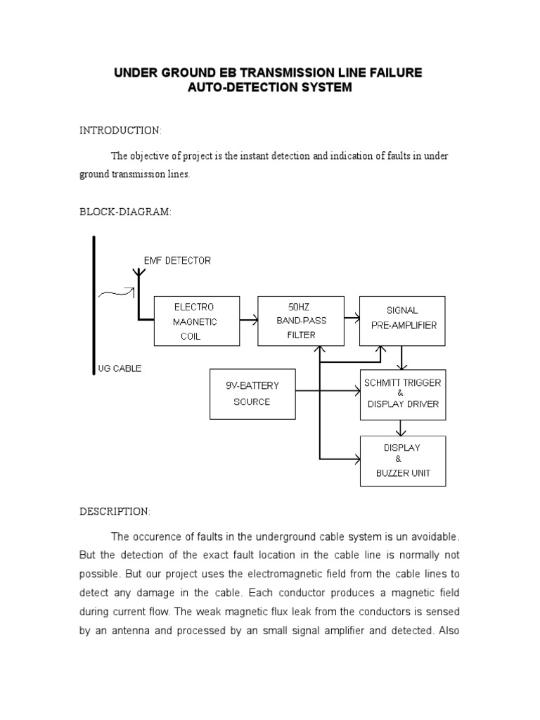 Under Ground EB Transmission Line Failure Auto Detection | PDF