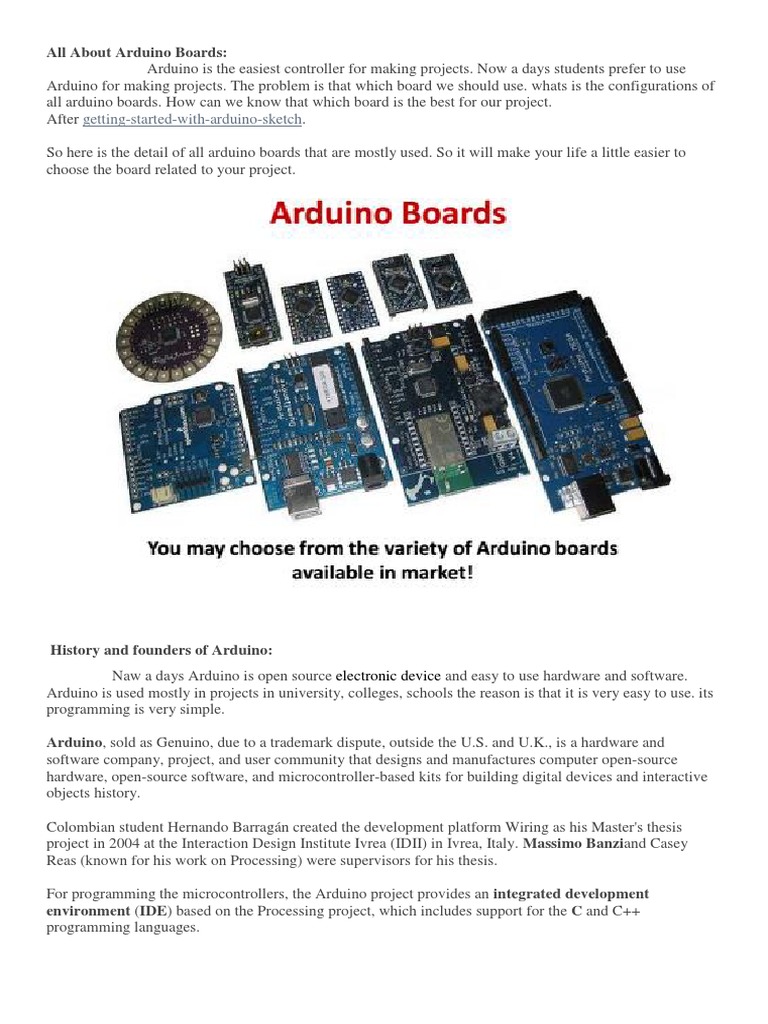 All About Arduino Boards | PDF | Arduino | Digital Electronics