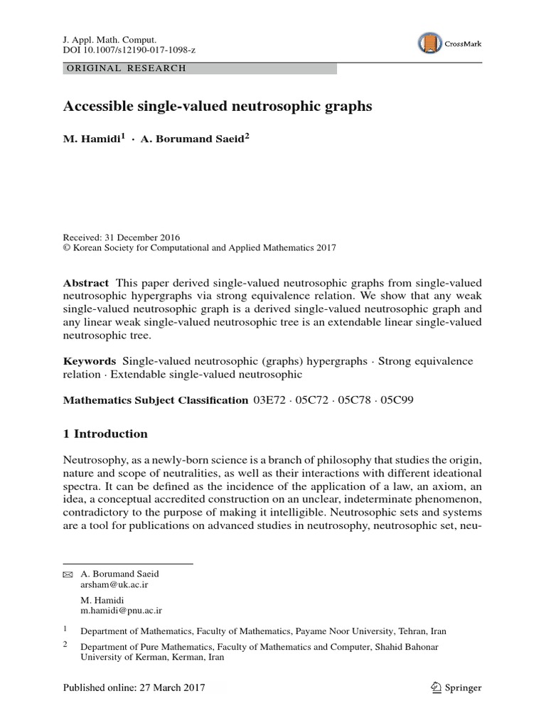 Accessible Single-Valued Neutrosophic Graphs | PDF | Fuzzy Logic | Teaching Mathematics