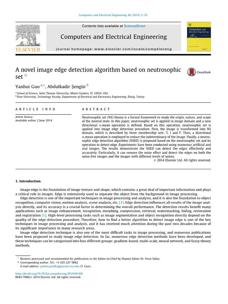 A Novel Image Edge Detection Algorithm Based On Neutrosophic Set Pdf Image Processing Imaging 4799
