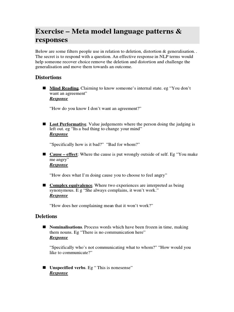 Meta Lang Exercise Neg Answers | PDF | Modal Logic | Question
