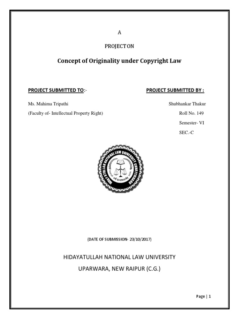IPR Project | PDF | Copyright | Civil Law (Common Law)