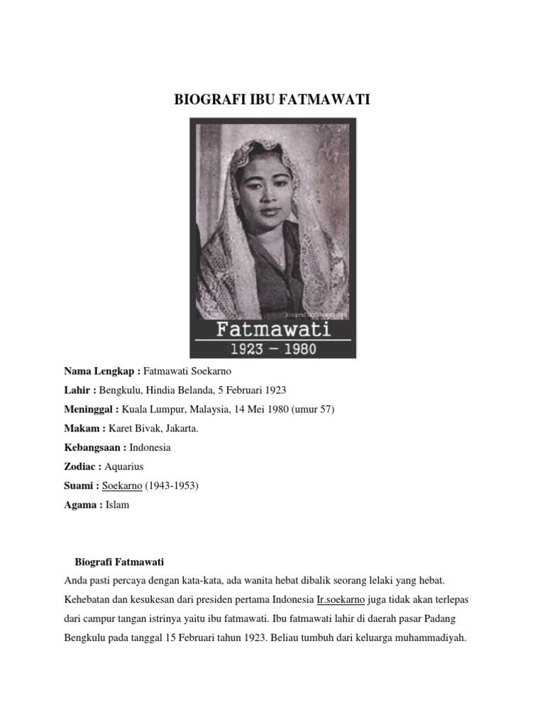 Biografi Ibu Fatmawati | PDF