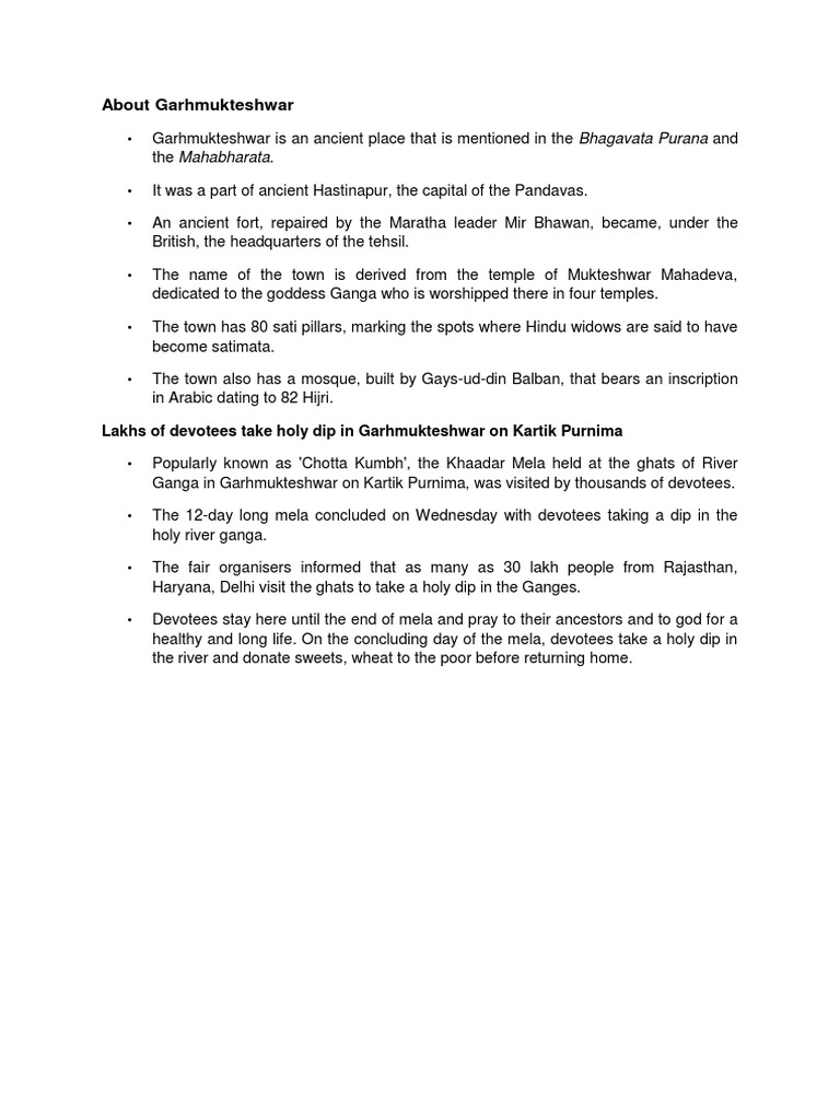 Discover Garhmukteshwar's Heritage | PDF