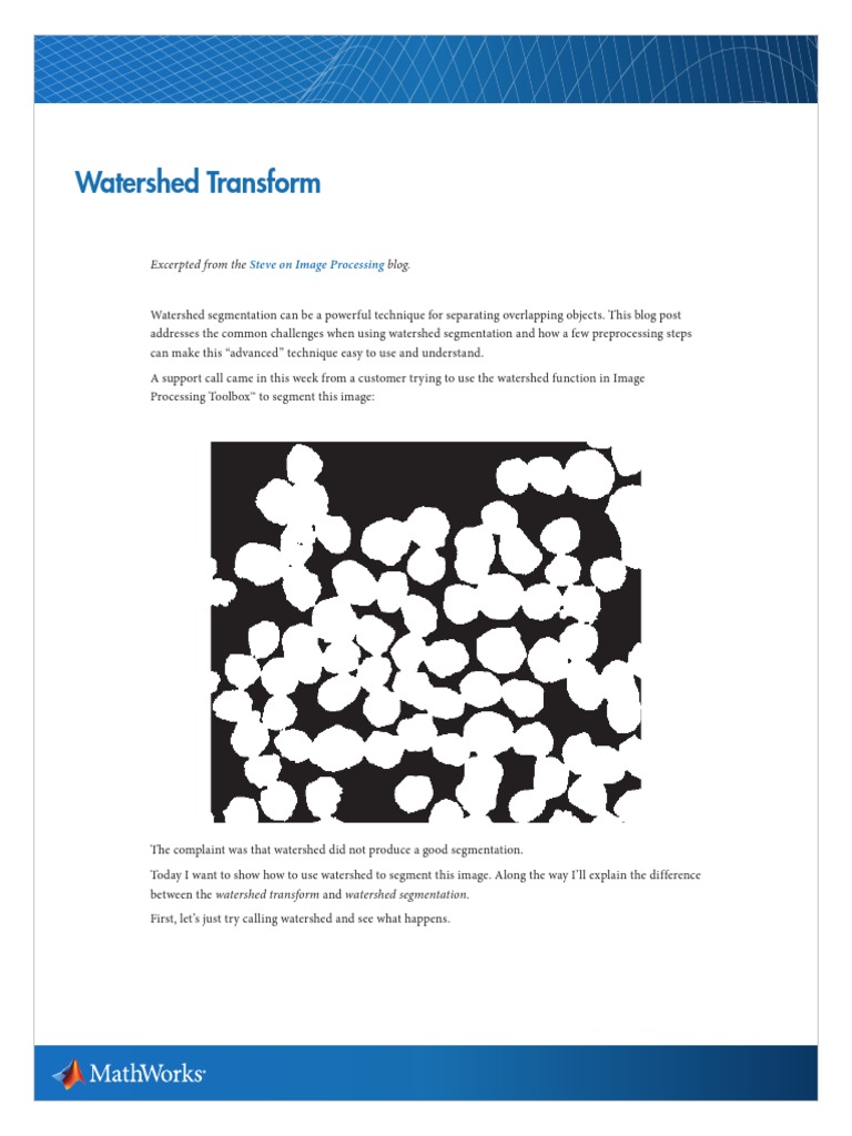 Watershed Transform: Excerpted From The Blog | PDF | Image Segmentation ...