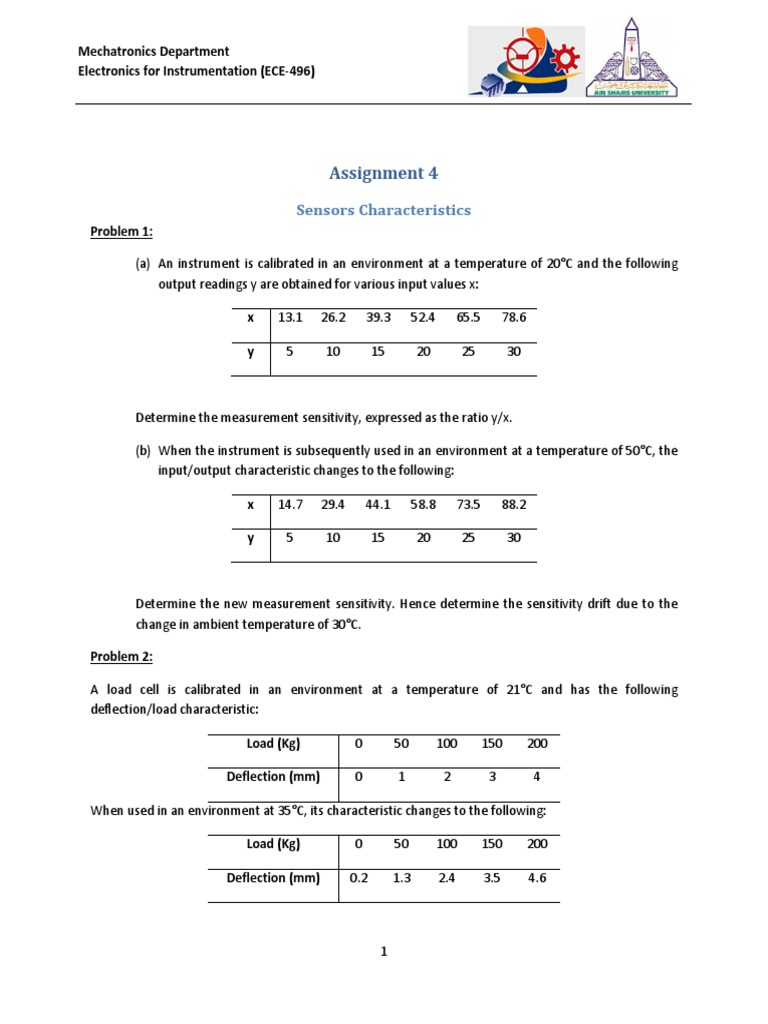 Analysis of Sensor Characteristics and Performance for Instrumentation ...