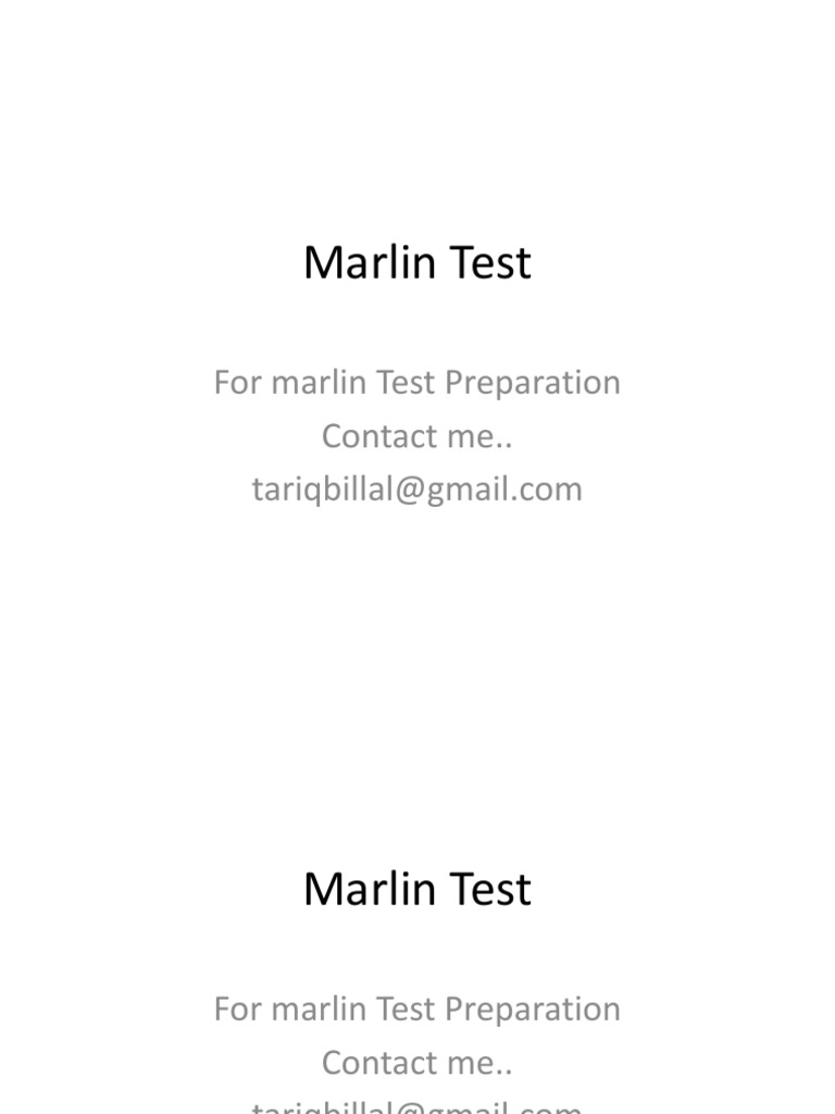 Marlin Test Preparation Guide | PDF
