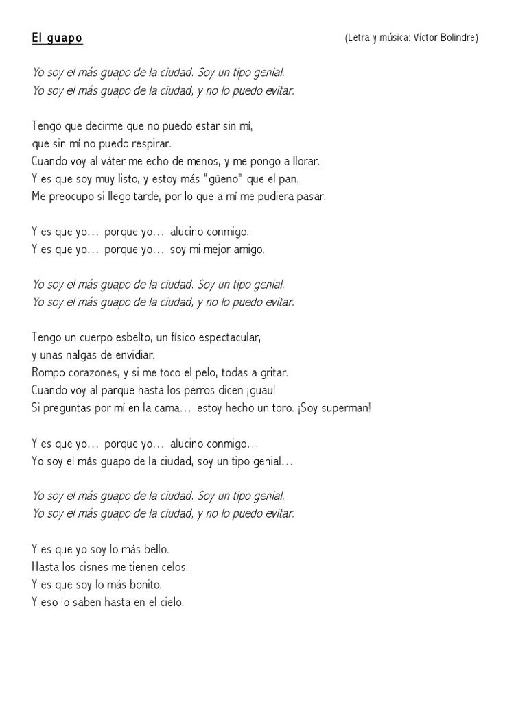 Guapo - Letra | PDF