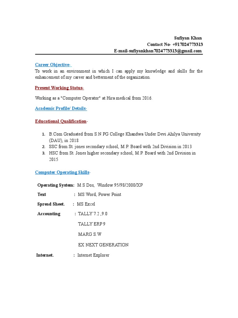 Resume Format | PDF