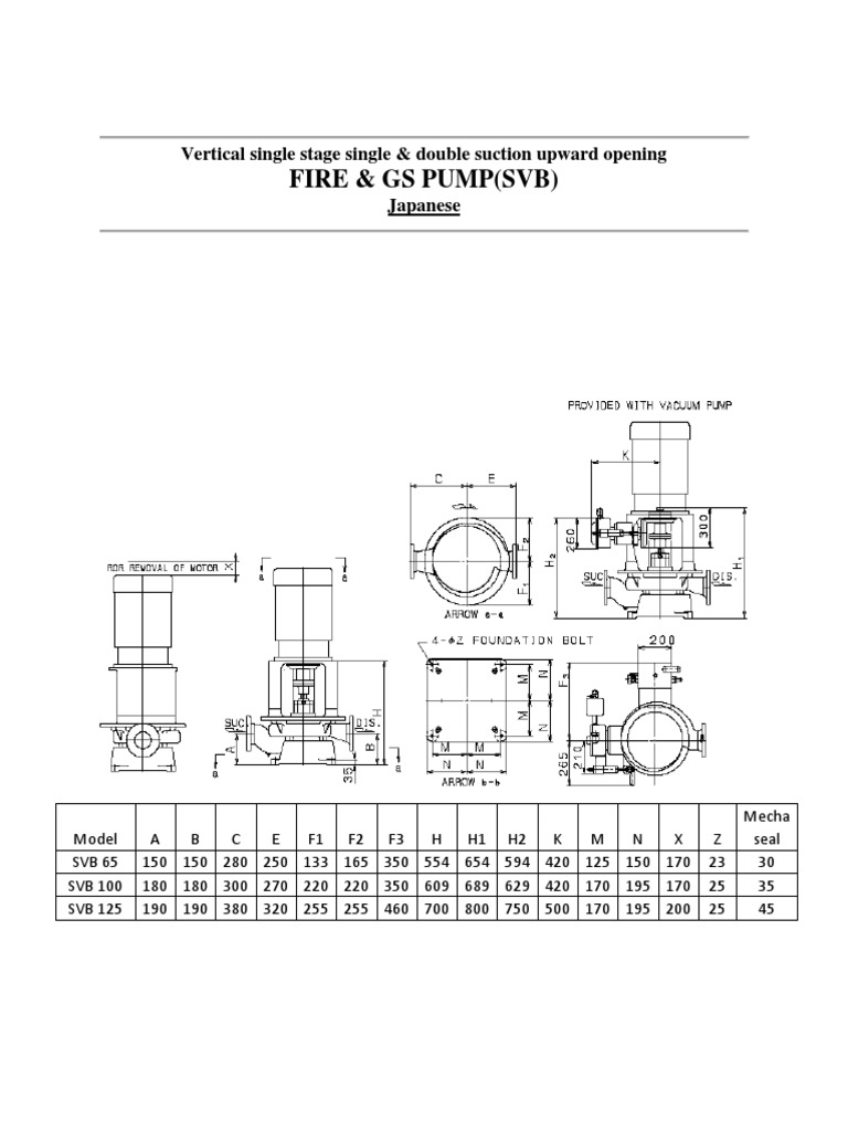 Fire & Gs Pump (SVB) : Vertical Single Stage Single & Double Suction ...